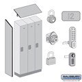 Standard Metal Locker - Single Tier - 3 Wide - 6 Feet High - 15 Inches ...