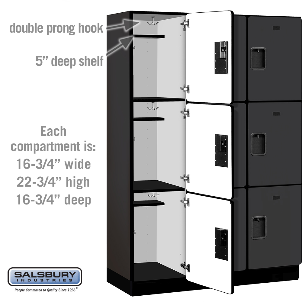 18" Wide Triple Tier Designer Wood Locker - 3 Wide - 6 Feet High - 18 ...