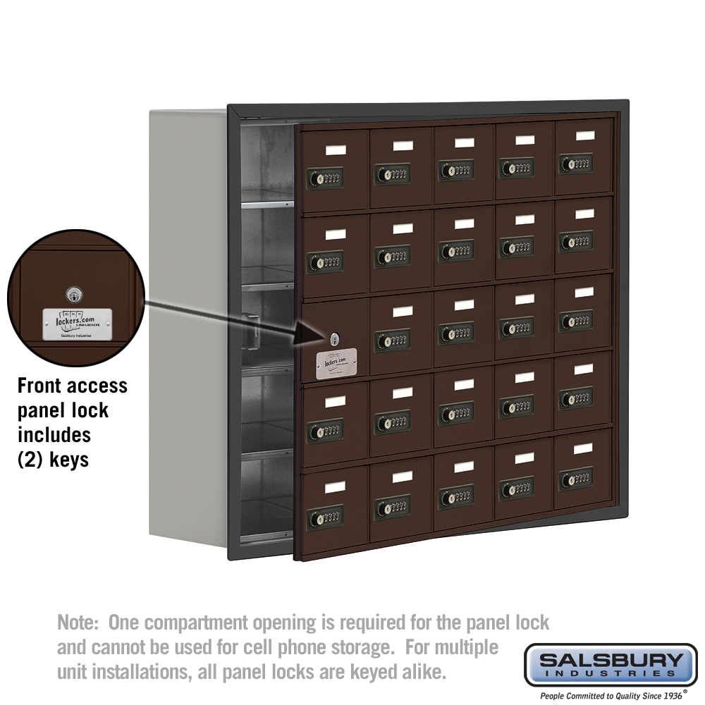 Cell Phone Locker - Recessed with Combo Locks - 25 Doors - Bronze ...