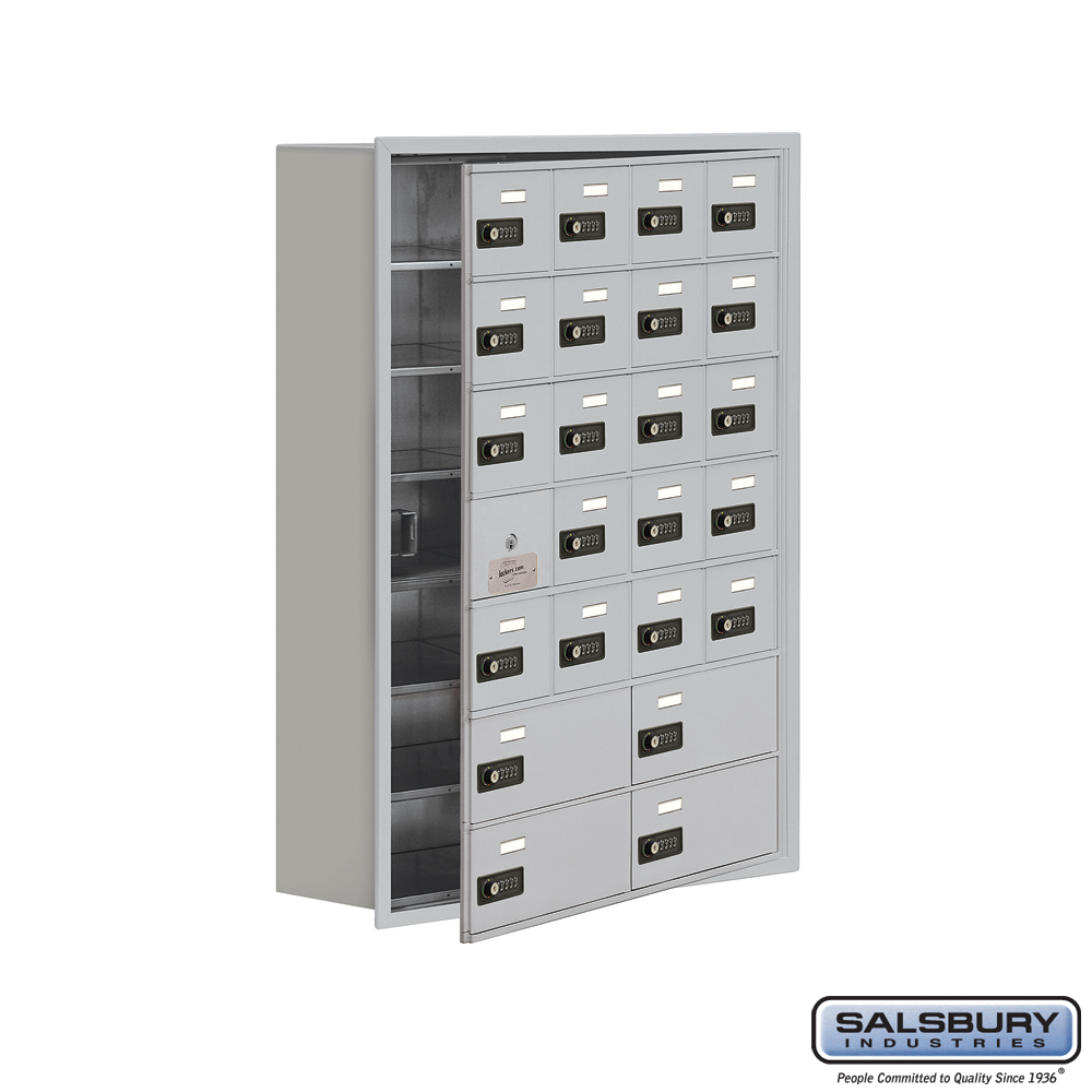Cell Phone Locker - Recessed with Combo Locks - 24 Doors - Aluminum ...