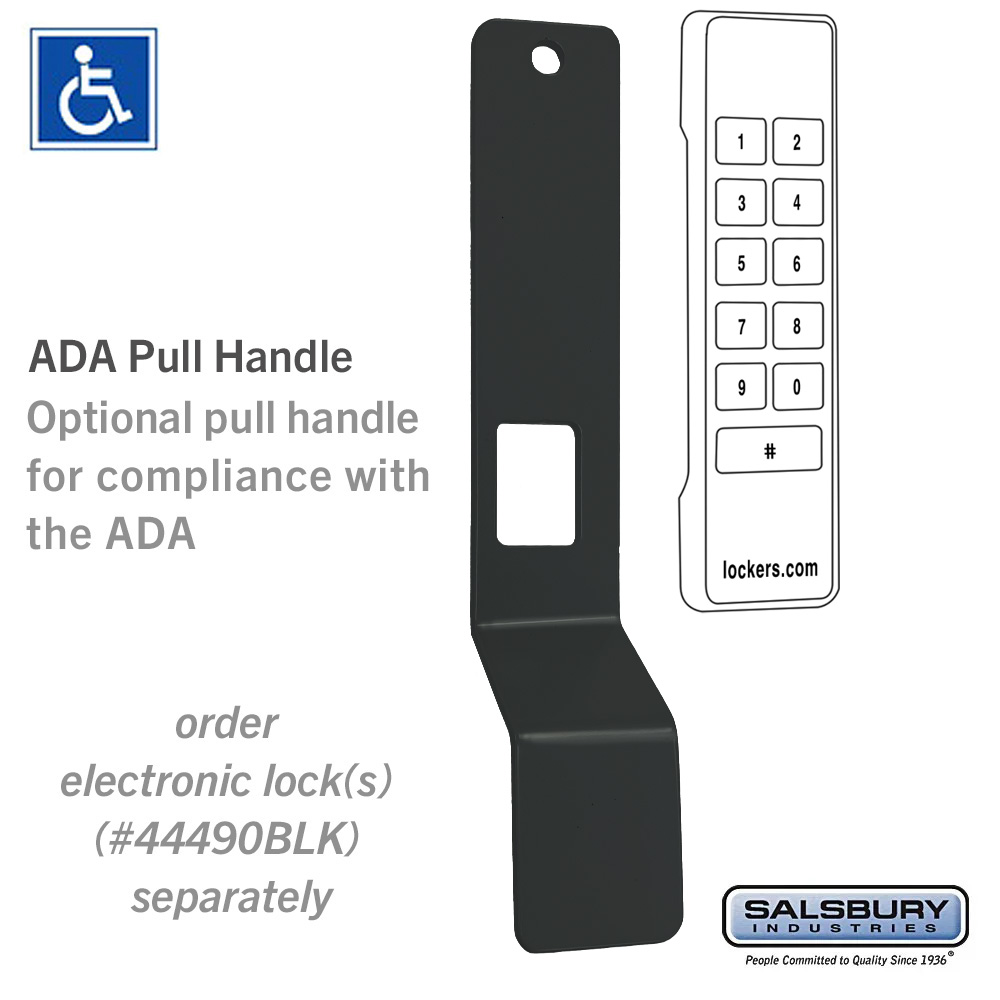 ADA Pull Handle - for Premier Electronic Lock - Black | Lockers.com