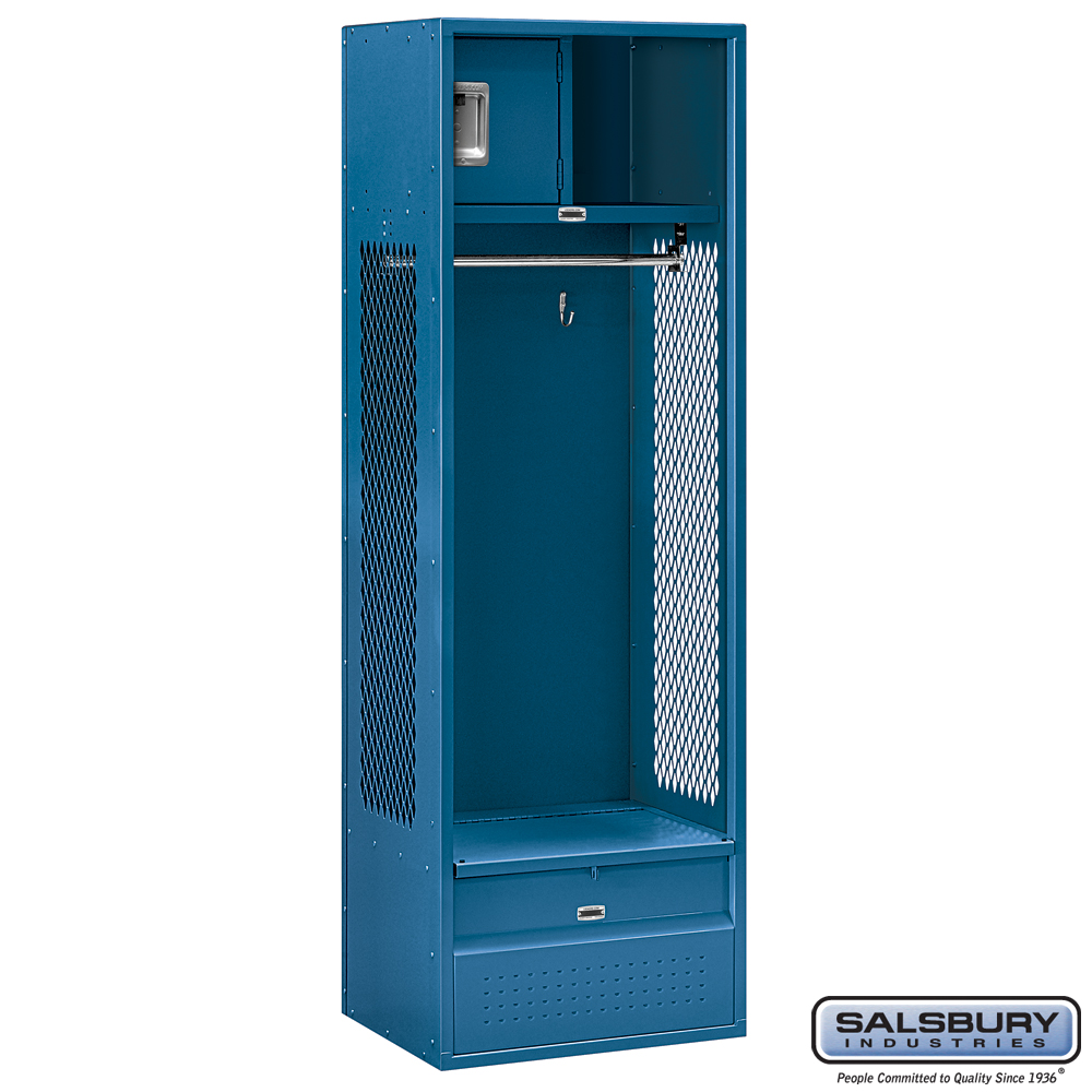 24" Wide Open Access Metal Locker - 6 Feet High - 18 Inches Deep - Blue ...