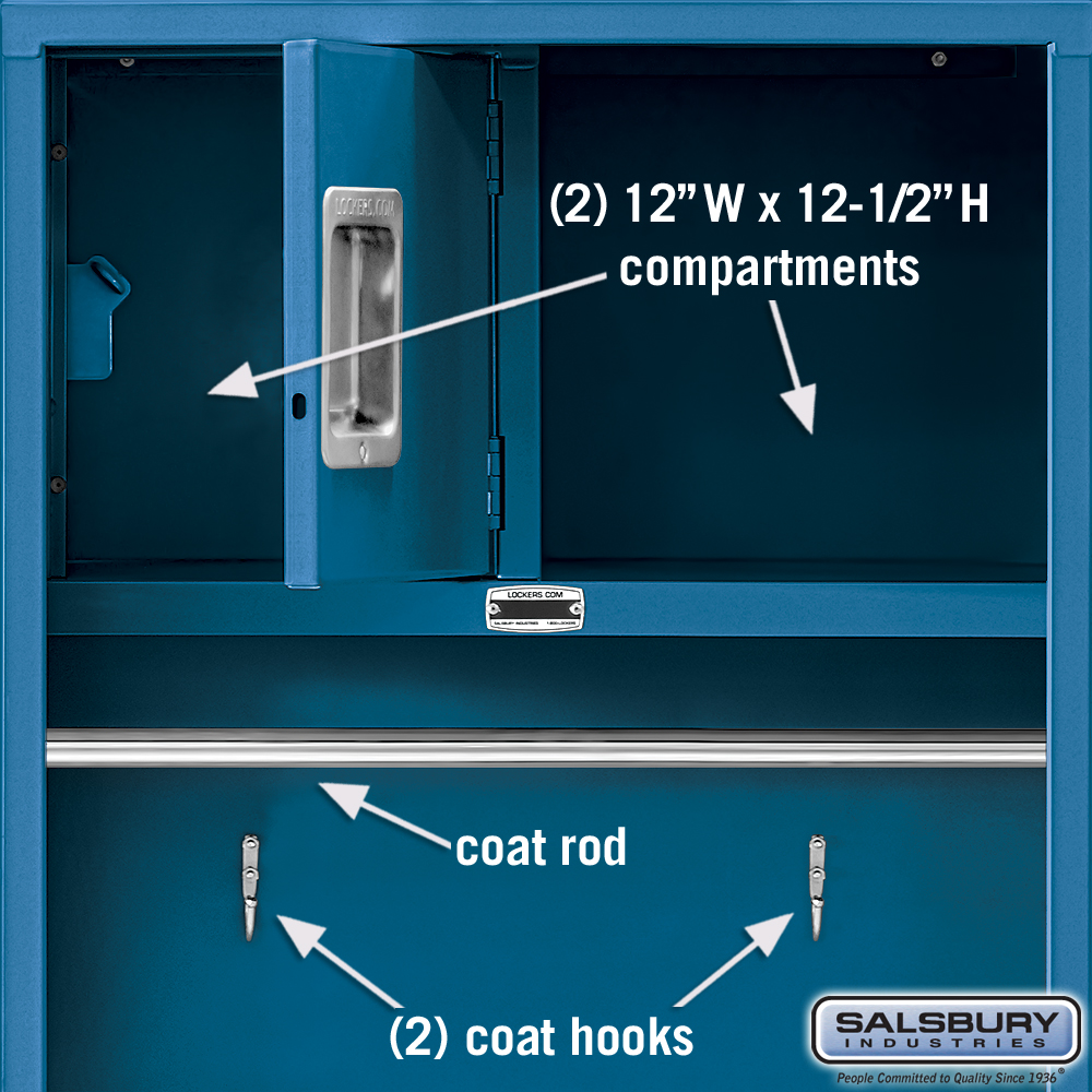 24" Wide Open Access Metal Locker - 6 Feet High - 18 Inches Deep - Blue ...
