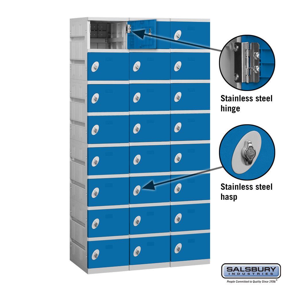 Plastic Locker - Eight Tier - 3 Wide - 73 Inches High - 18 Inches Deep ...