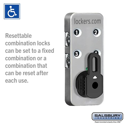 ADA Premier Resettable Combination Lock - Silver | Lockers.com