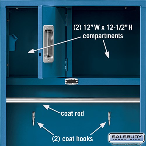 24" Wide Open Access Metal Locker - 6 Feet High - 18 Inches Deep - Blue ...