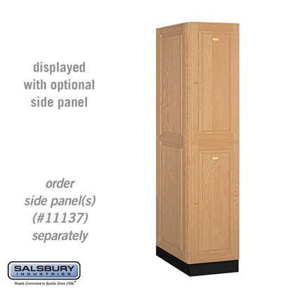 16" Wide Double Tier Solid Oak Executive Wood Lockers | Lockers.com