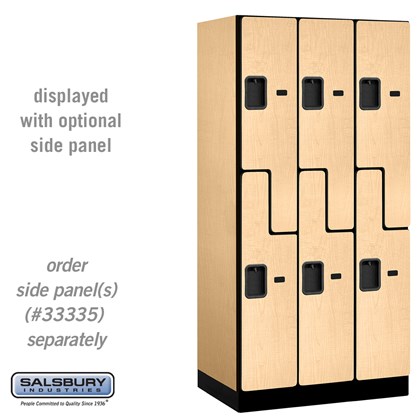 12" Wide Double Tier 'S' Style Designer Wood Lockers | Lockers.com