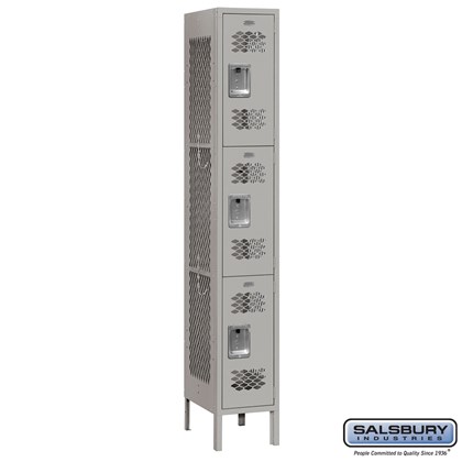 12" Wide Triple Tier Vented Metal Lockers | Lockers.com