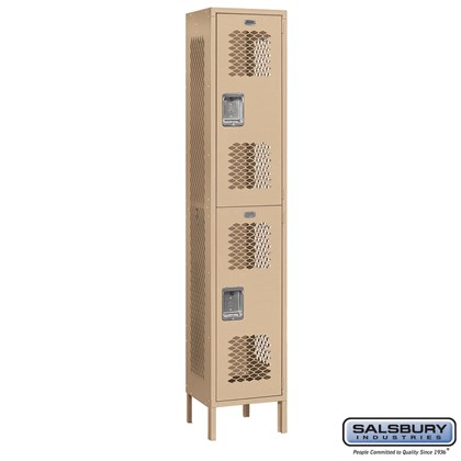 15" Wide Double Tier Vented Metal Lockers | Lockers.com