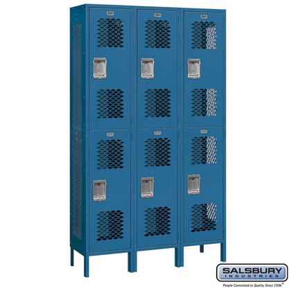 15" Wide Double Tier Vented Metal Lockers | Lockers.com
