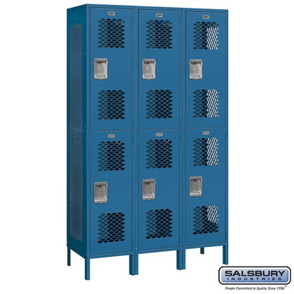 15" Wide Double Tier Vented Metal Lockers | Lockers.com
