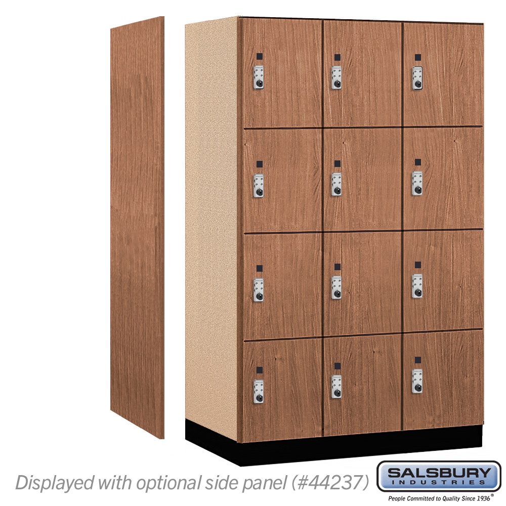 15" Wide Premier Wood Locker-Four Tier-3 Wide-6 Feet High-24" Deep-Red ...