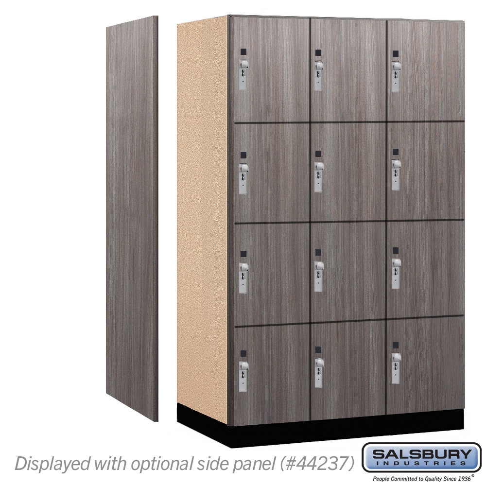 15" Wide Premier Wood Locker-Four Tier-3 Wide-6 Feet High-24" Deep-Skyline Walnut-Silver Hasps ...
