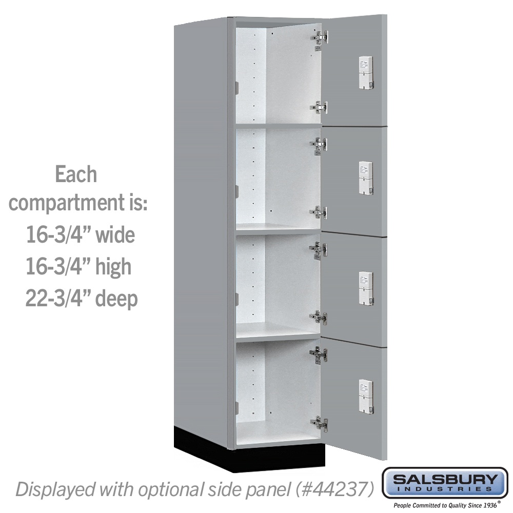 18" Wide Premier Wood Locker-Four Tier-1 Wide-6 Feet High-24" Deep ...