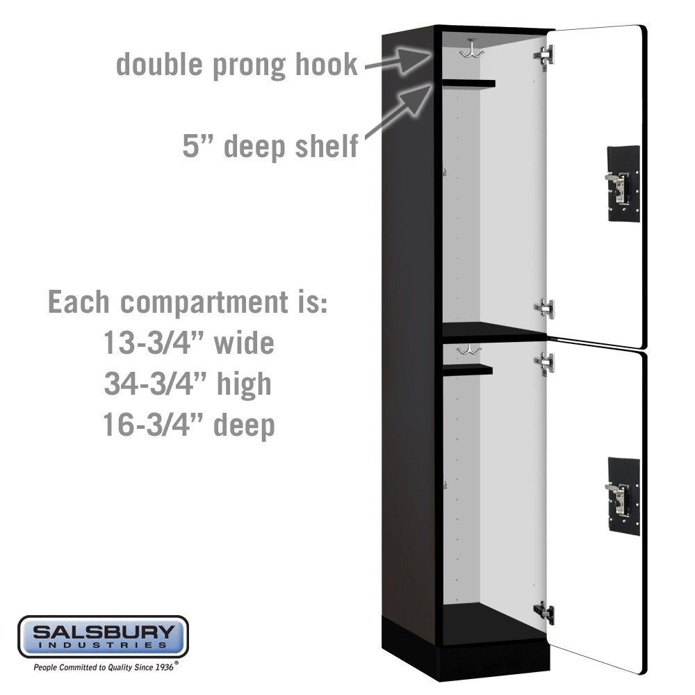 15" Wide Double Tier Designer Wood Locker - 1 Wide - 6 Feet High - 18 ...