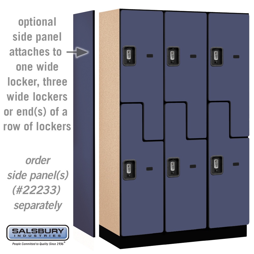 15" Wide Double Tier 'S' Style Designer Wood Locker - 3 Wide - 6 Feet ...