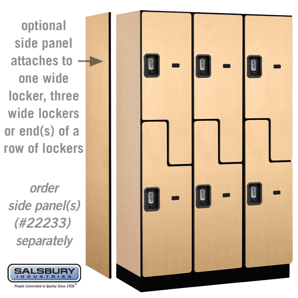 15" Wide Double Tier 'S' Style Designer Wood Locker - 3 Wide - 6 Feet ...