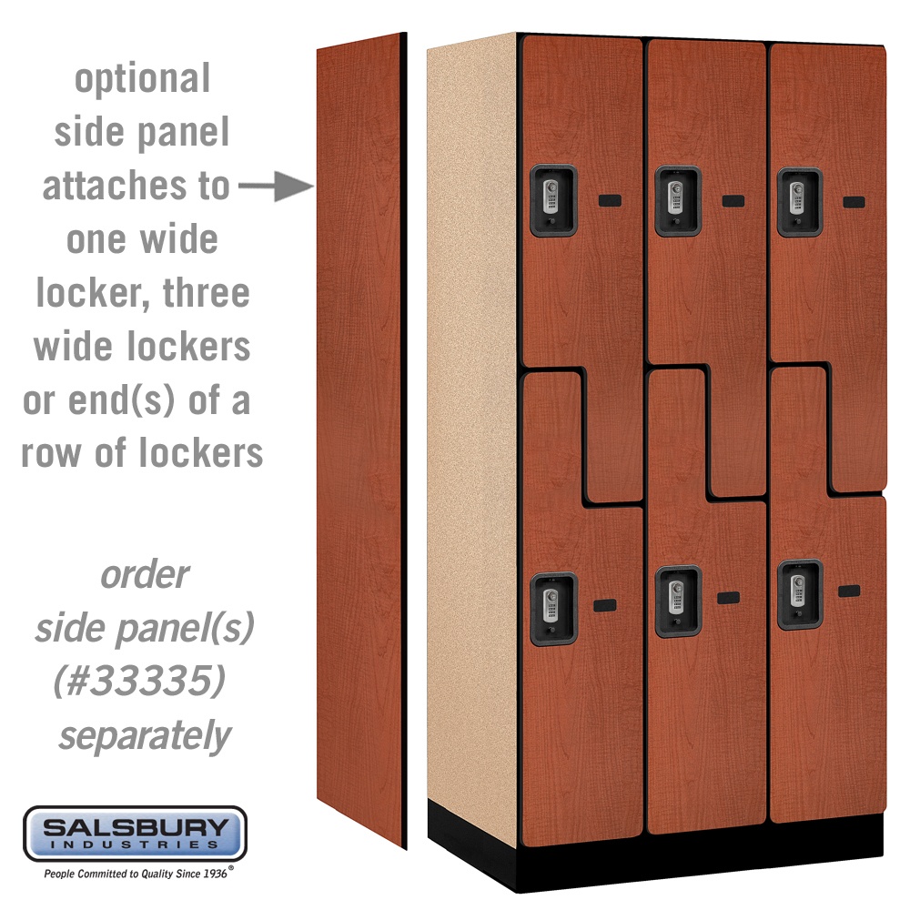 12" Wide Double Tier 'S' Style Designer Wood Locker - 3 Wide - 6 Feet ...