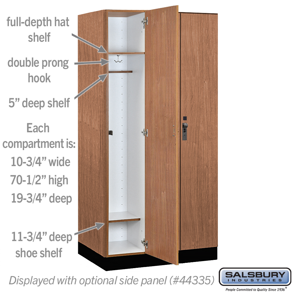 12" Wide Premier Wood Locker - Single Tier - 3 Wide - 6 Feet High - 21 ...
