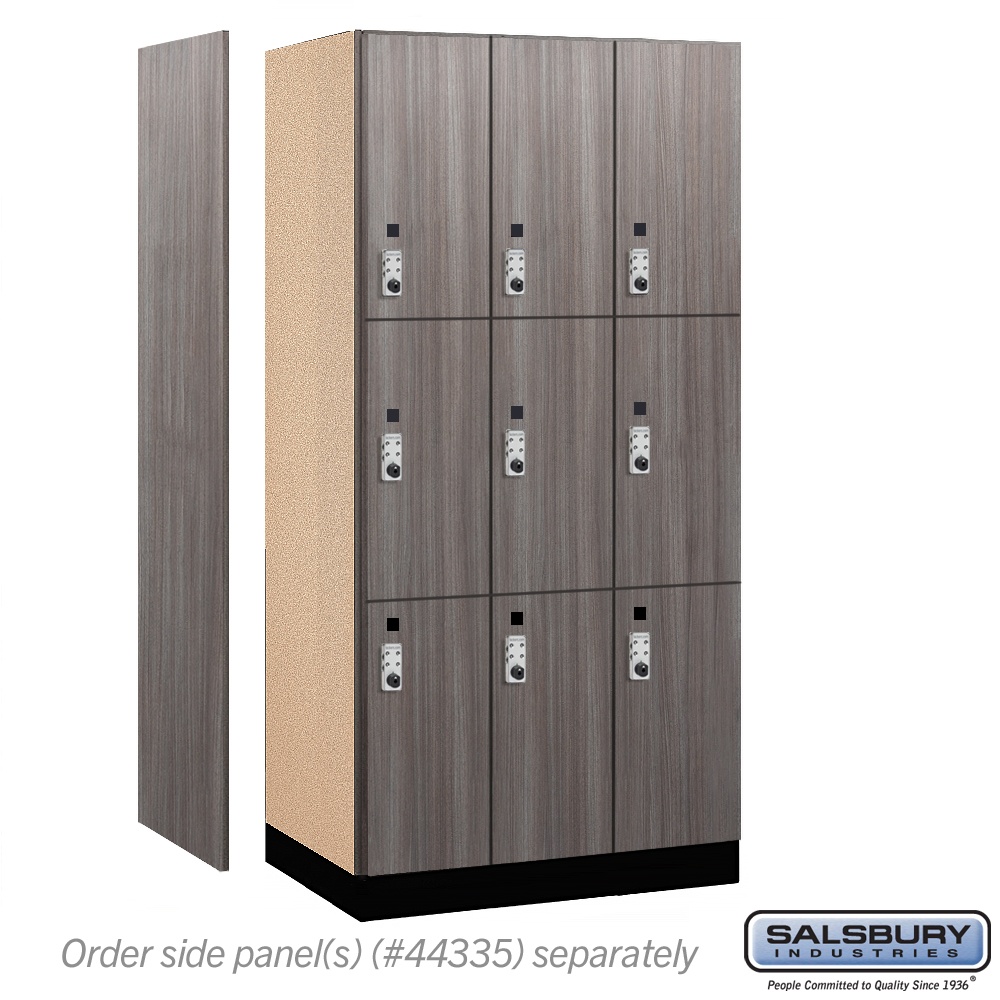 12" Wide Premier Wood Locker-Triple Tier-3 Wide-6 Feet High-21" Deep ...