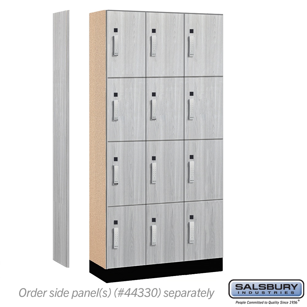 12" Wide Premier Wood Locker-Four Tier-3 Wide-6 Feet High-15" Deep ...
