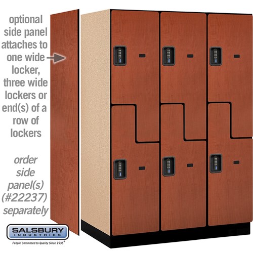 18" Wide Double Tier 'S' Style Designer Wood Locker - 3 Wide - 6 Feet ...