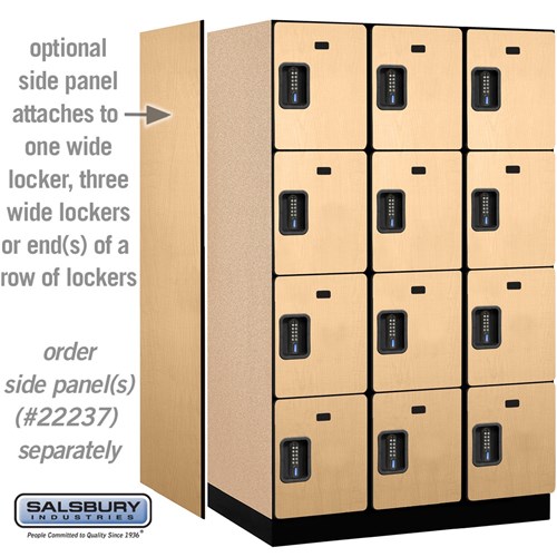 15" Wide Four Tier Designer Wood Locker - 3 Wide - 6 Feet High - 24 ...