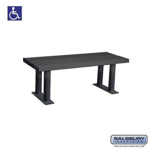 Aluminum ADA Locker Bench - 42 Inches Wide - Black | Lockers.com