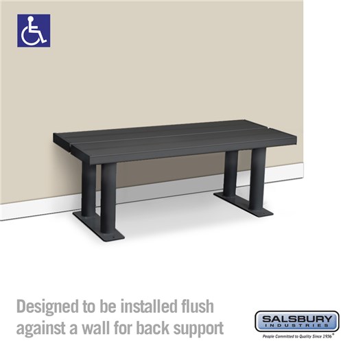 Aluminum ADA Locker Bench - 42 Inches Wide - Black | Lockers.com