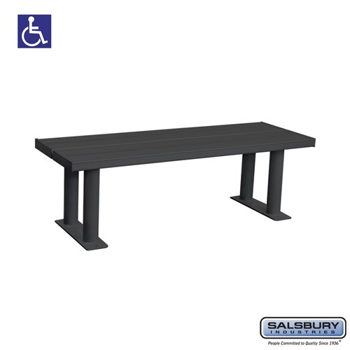Aluminum ADA Locker Bench - 48 Inches Wide - Black | Lockers.com