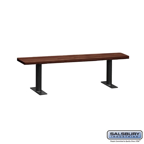 Wood Locker Bench - 72 Inches - 9.5 Inches Deep - Dark Finish - Bolt ...