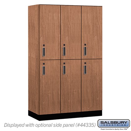 Health and Fitness Club 15" Wide Double Tier Premier Wood Lockers ...